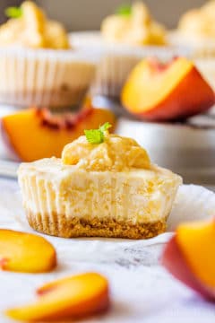 Mini Peach Cheesecakes Recipe - Happy Foods Tube