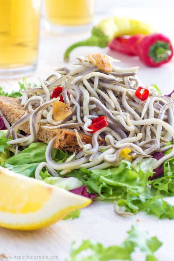 Spicy Garlic Angulas Recipe (Spanish Tapas) - Happy Foods Tube