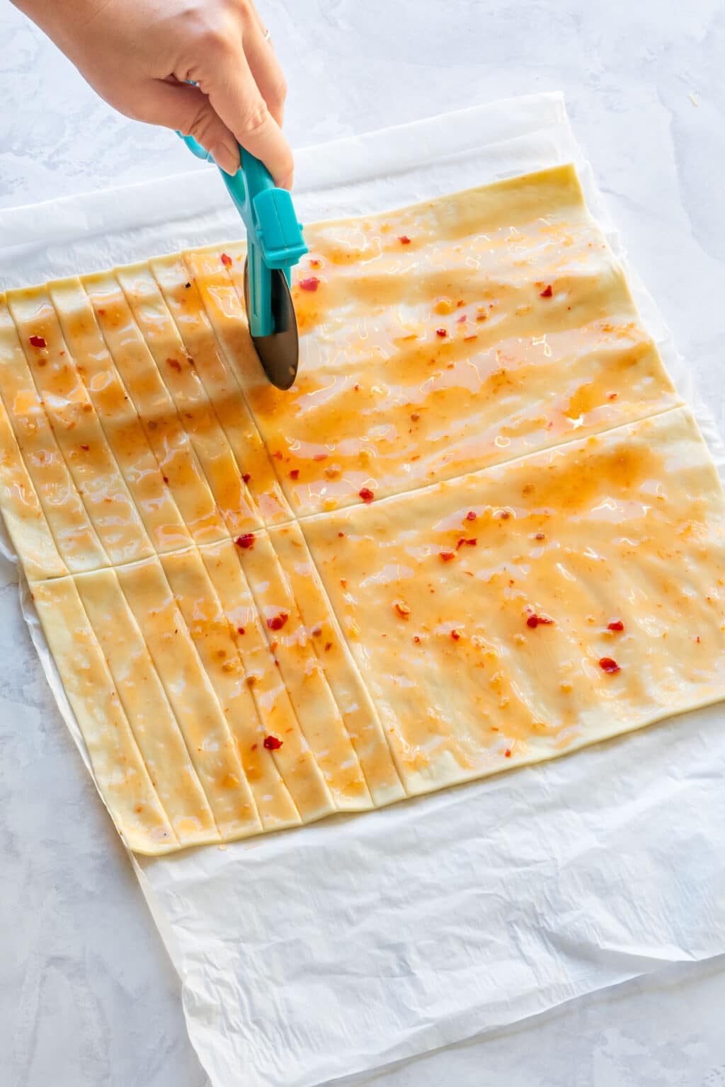 Sweet Chili Puff Pastry Breadsticks Recipe - Happy Foods Tube