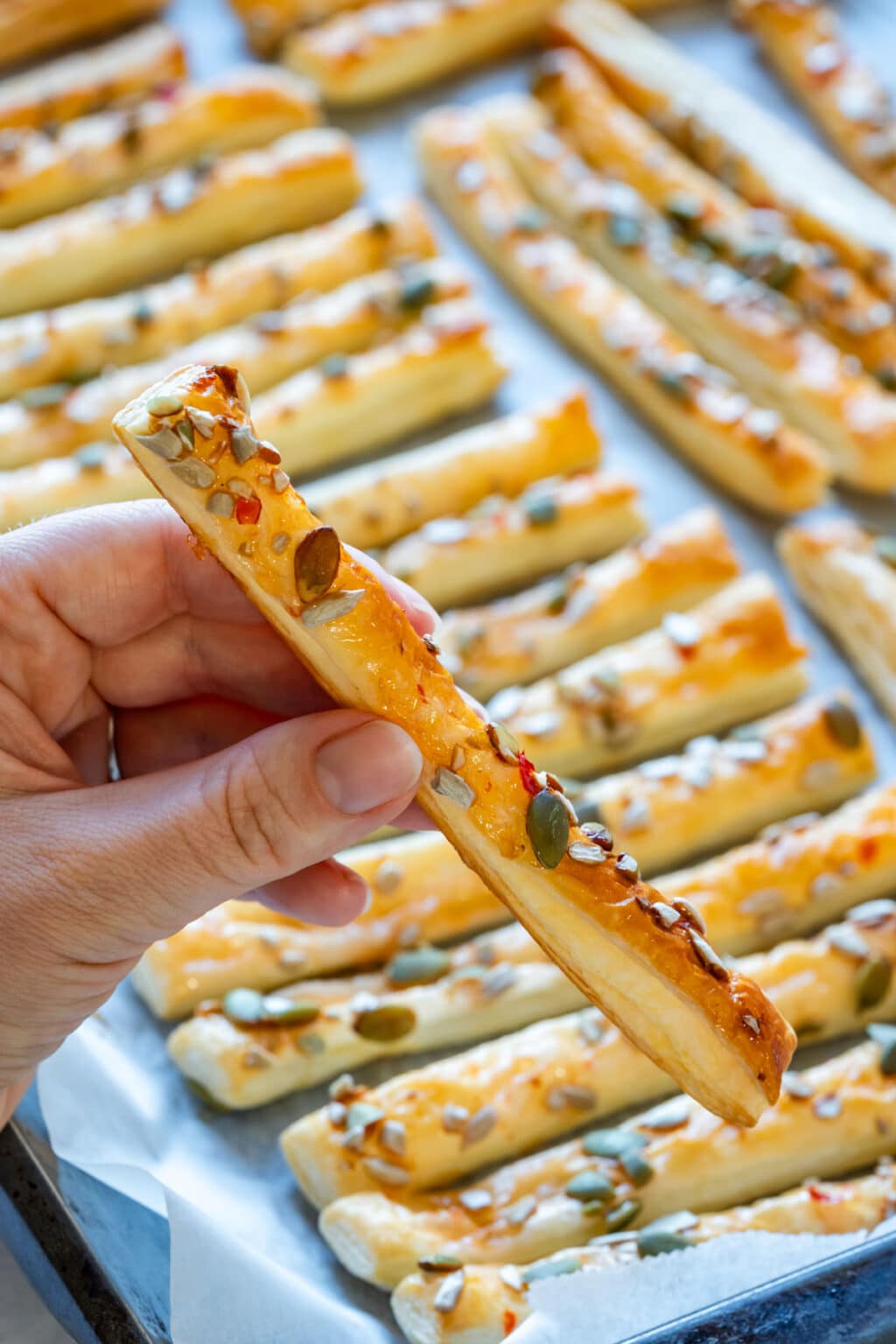 Sweet Chili Puff Pastry Breadsticks Recipe - Happy Foods Tube