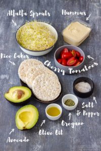 Rice Cakes with Hummus and Roasted Tomatoes - Happy Foods Tube