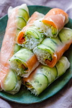 Smoked Salmon Summer Rolls Recipe - Happy Foods Tube