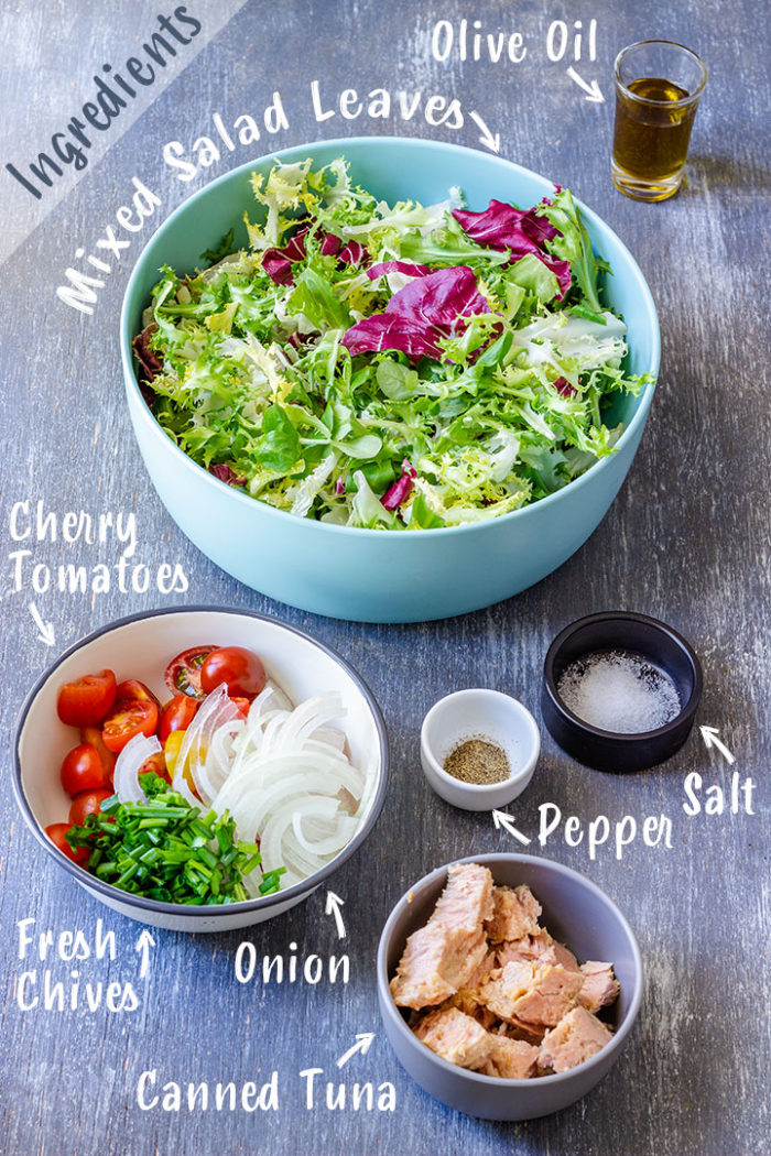 Tossed Salad with Tuna (Ready in 5-Minutes) - Happy Foods Tube