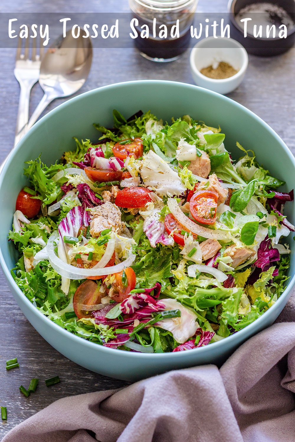 Tossed Salad with Tuna (Ready in 5-Minutes) - Happy Foods Tube