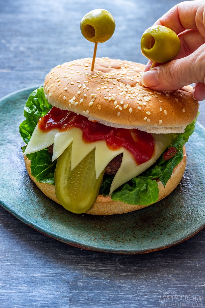 Halloween Monster Burgers Recipe - Happy Foods Tube