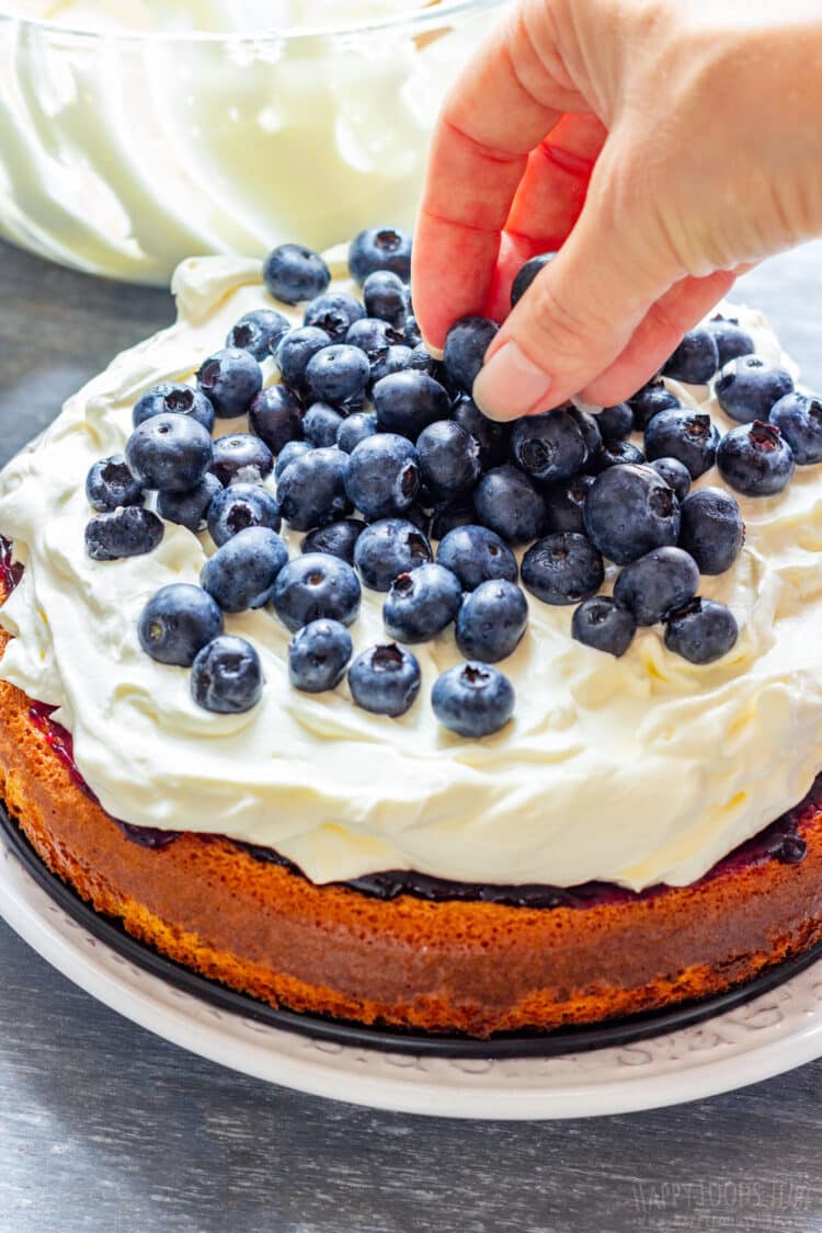 Blueberry Cream Cake Recipe - Happy Foods Tube